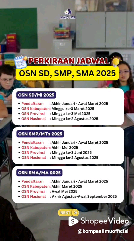 Perkiraan jadwal OSN 2025 📚 | Shopee Video Indonesia